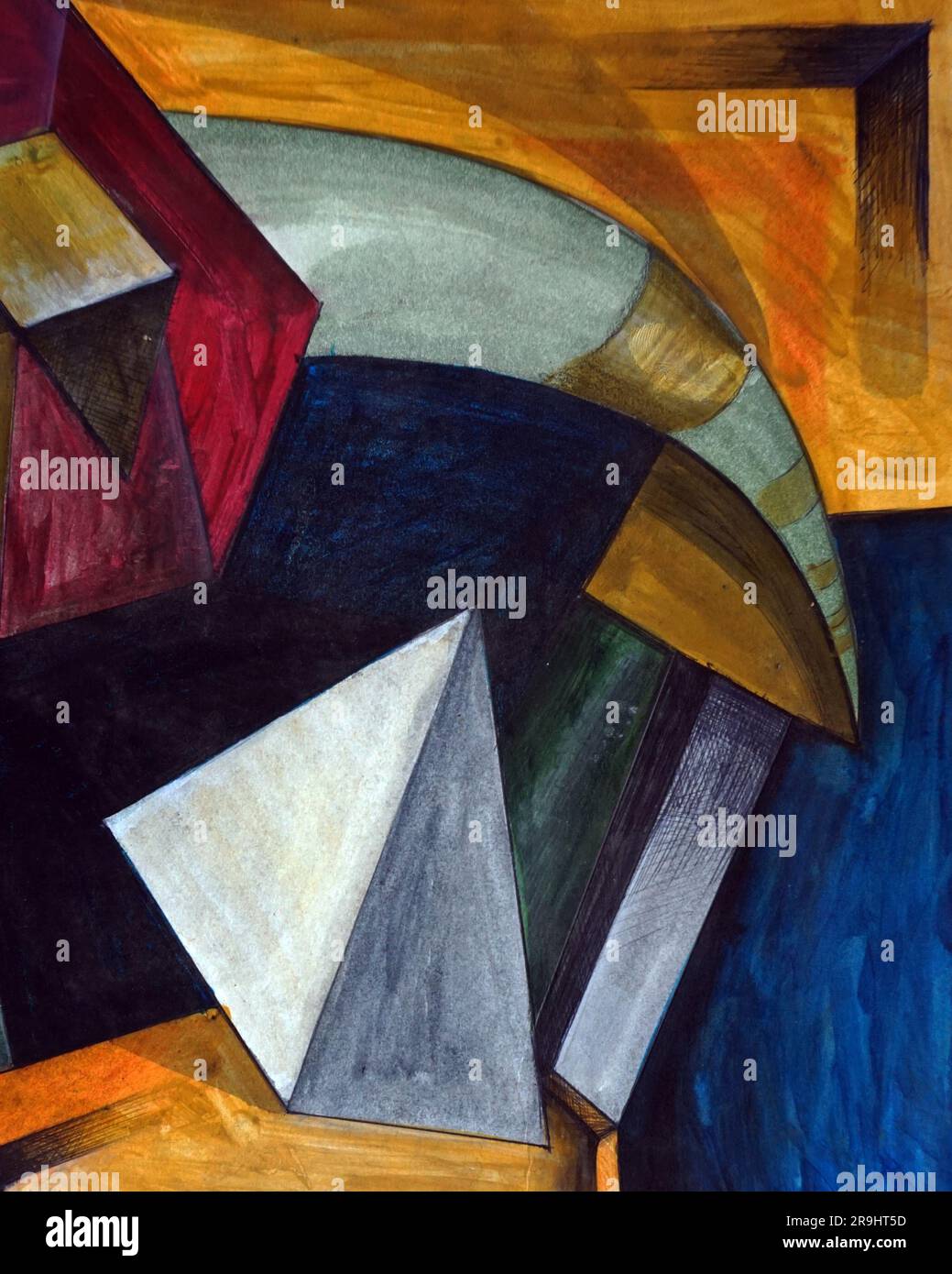 Art oil color painting texture Abstract geometric shapes Stock Photo ...