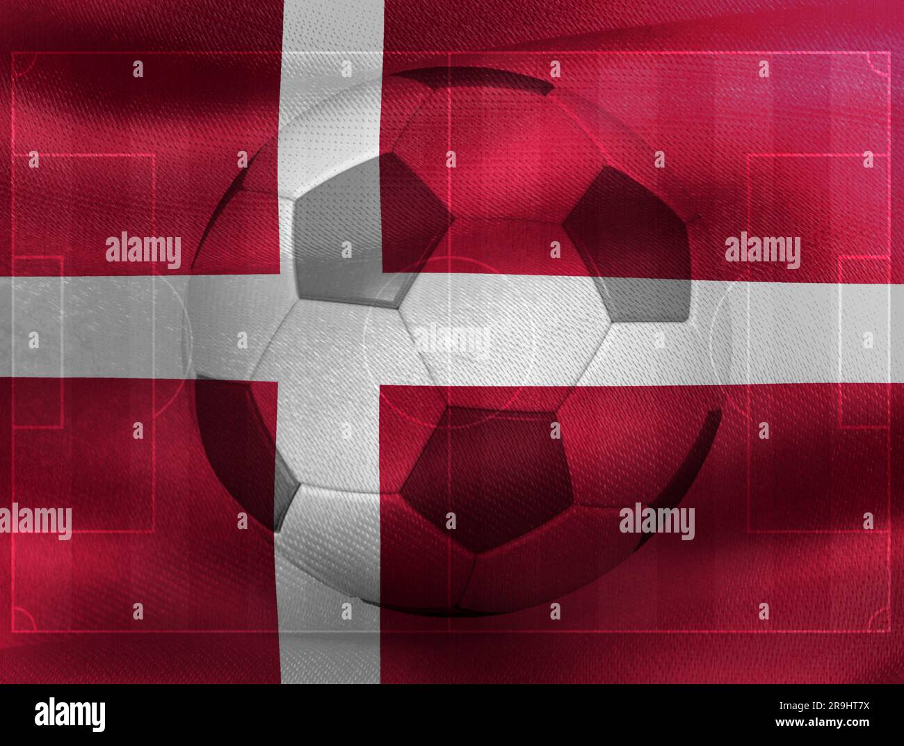 The flag of Denmark with a soccer ball Stock Photo - Alamy