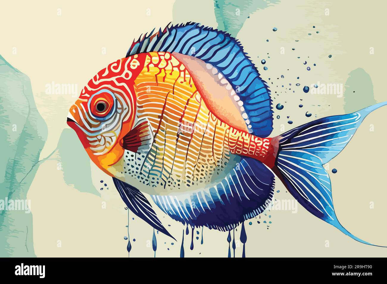 Blue discus Stock Vector Images - Alamy