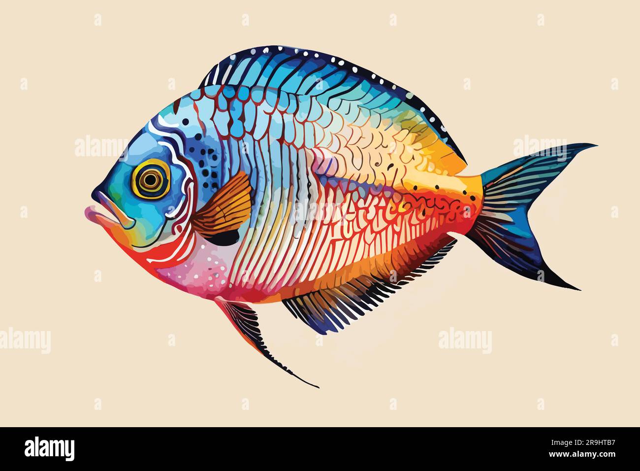 Blue discus Stock Vector Images - Alamy