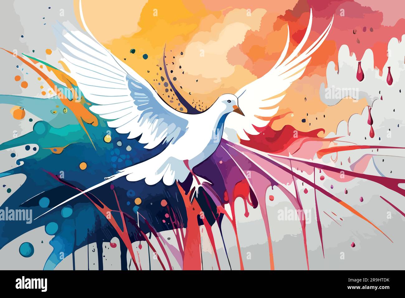 Drawing holy spirit dove symbol Stock Vector Images - Alamy