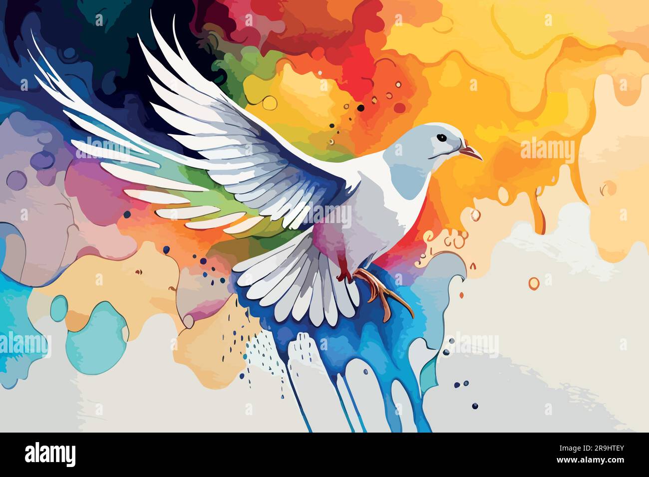 Drawing holy spirit dove symbol Stock Vector Images - Alamy