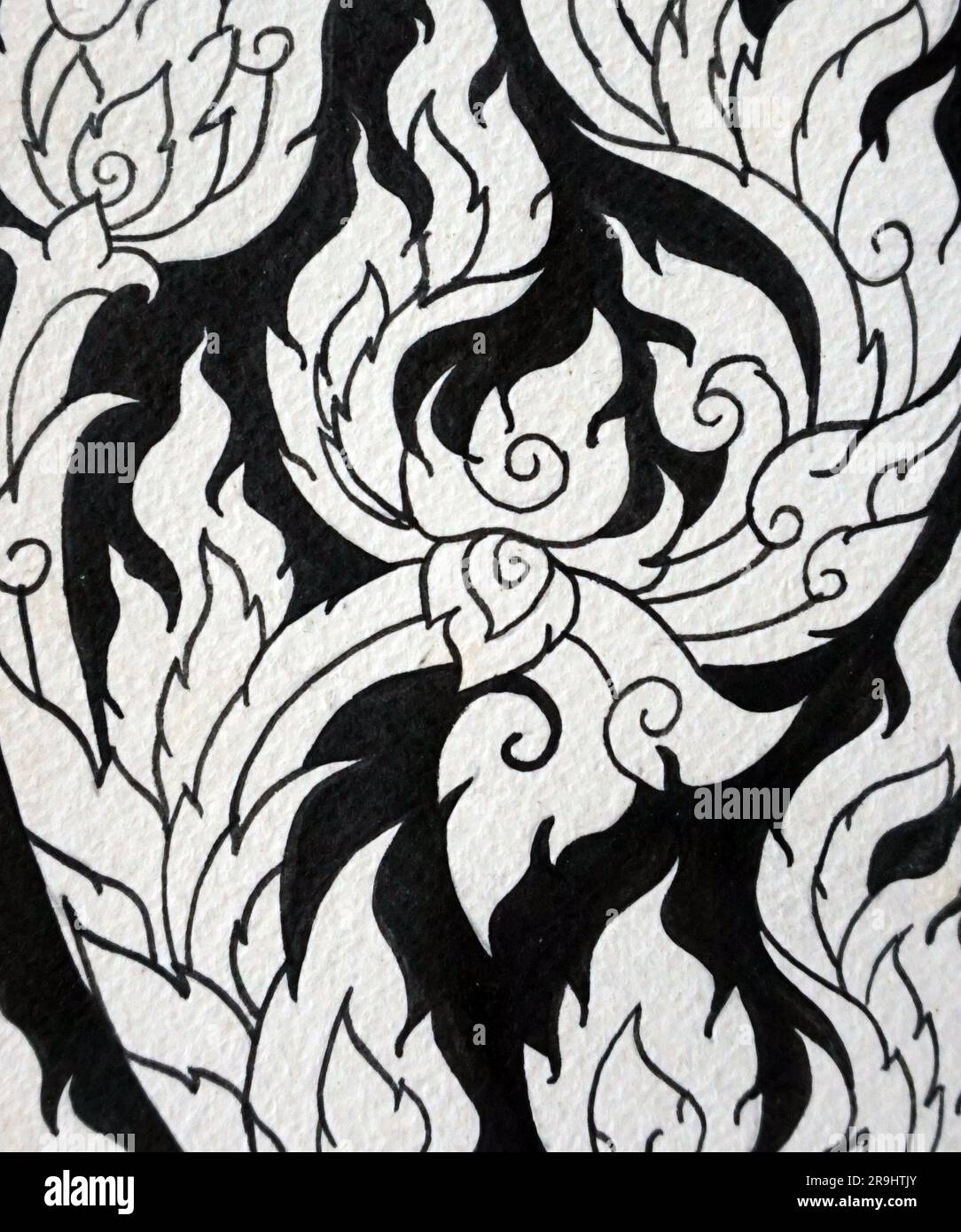 Art painting Thai kranok pattern pattern Ancient Thailand Stock Photo - Alamy