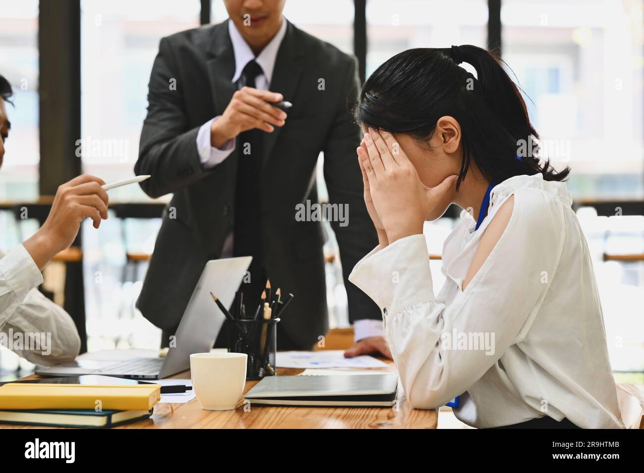 Frustrated intern receiving unfair reprimand rebuke, suffers from bad ...