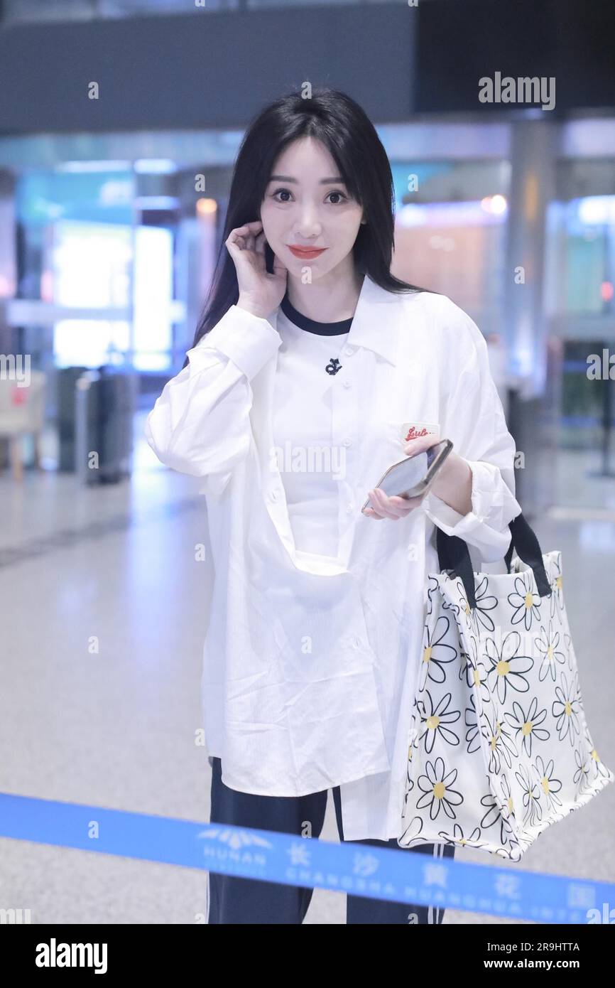 Chinese actress, hostess and singer Liu Yan appears at airport in ...