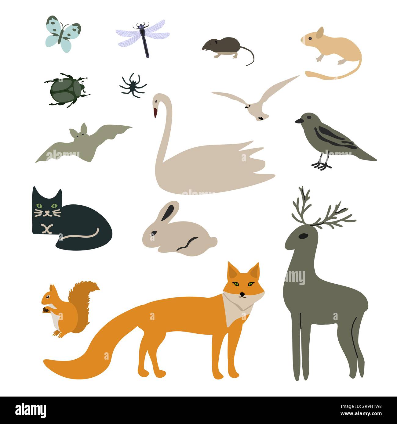 Isolated animals vector signs set Stock Vector Image & Art - Alamy