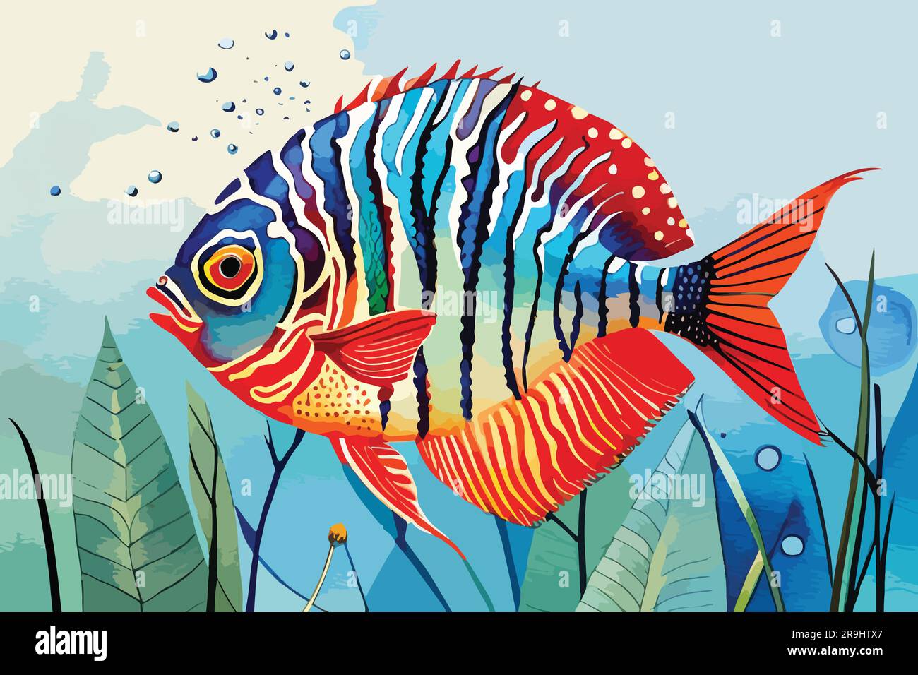 Blue discus Stock Vector Images - Alamy