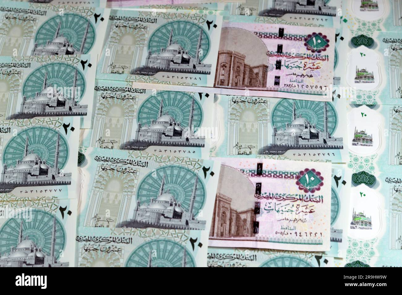 Egyptian new polymer money banknotes cash money bills background of ...