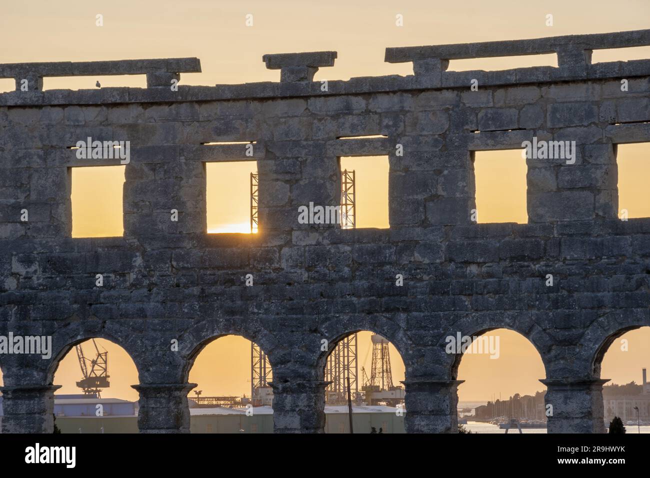 Pula Arena. Roman amphitheater in Pula Stock Photo - Alamy