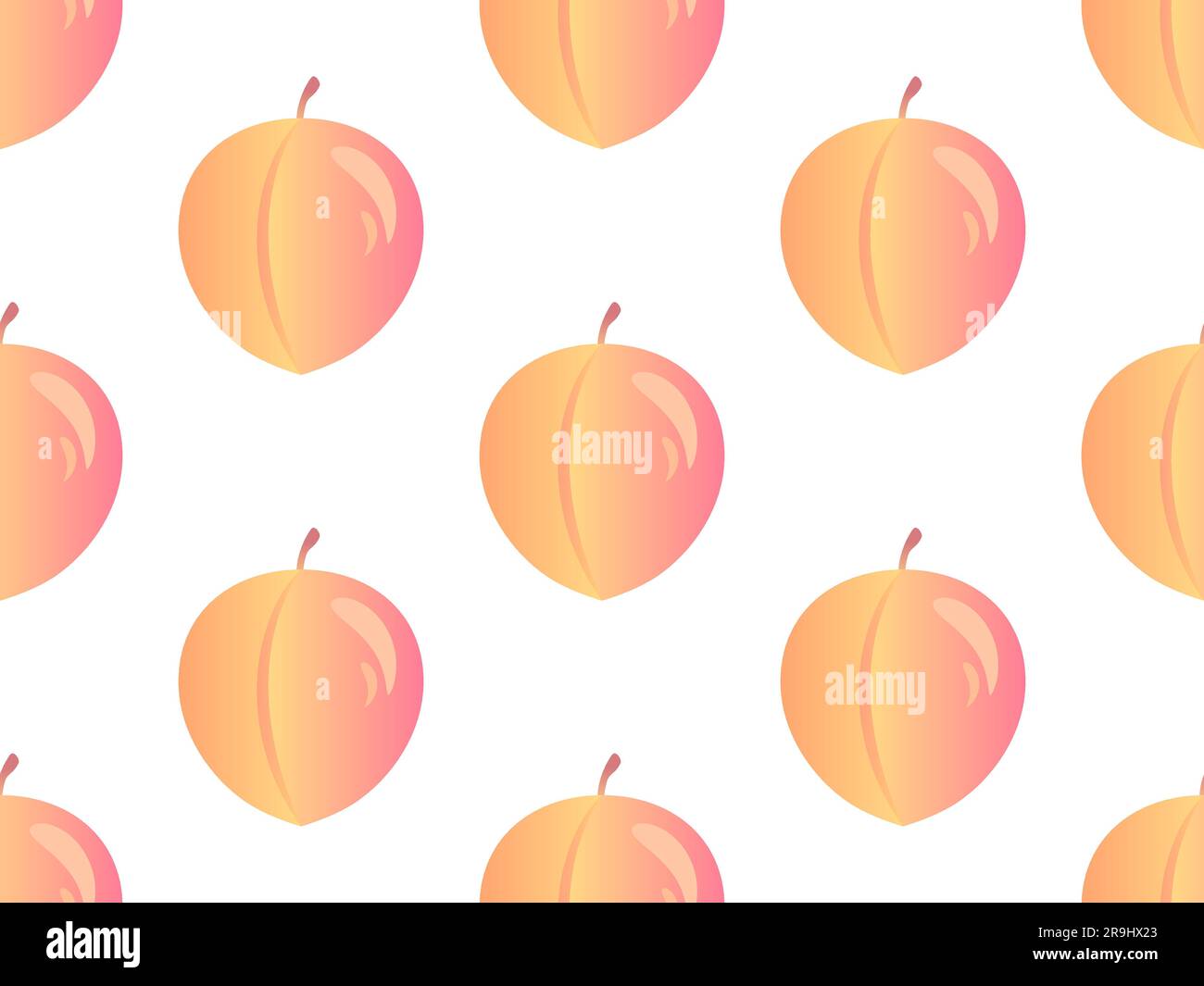 Seamless pattern with peaches on a white background. Gradient peaches ...