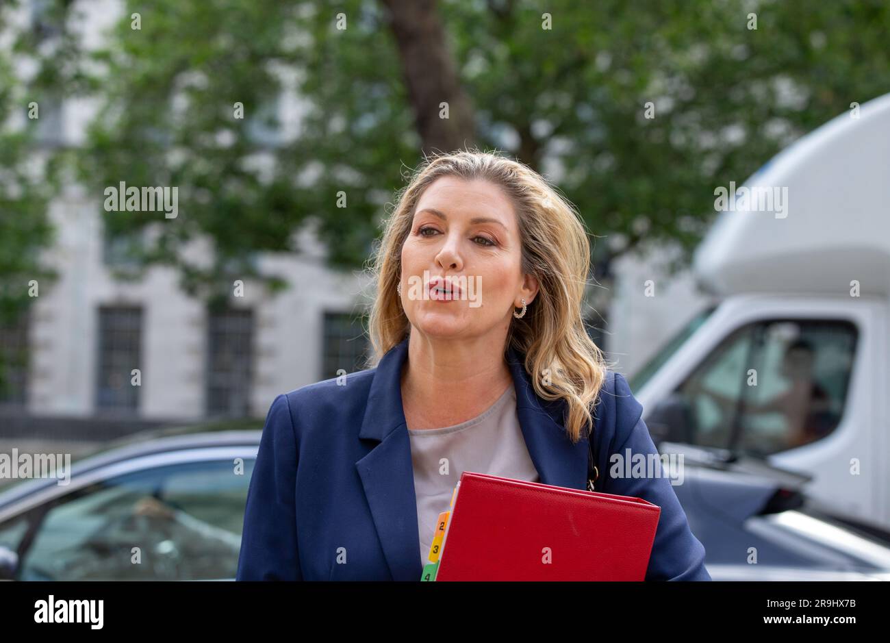 London, UK. 27th June, 2023. Penny Mordaunt Leader of the House of Commons, Arriving at cabinet ...