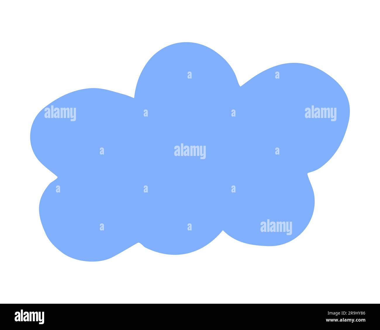 Cloud hand painted with brush. Doodle cloud icon isolated on white ...