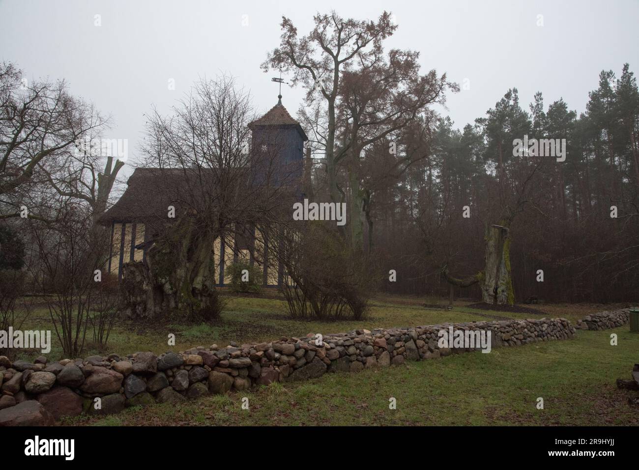 small church in the green is a tiny timber framed and restored church ...