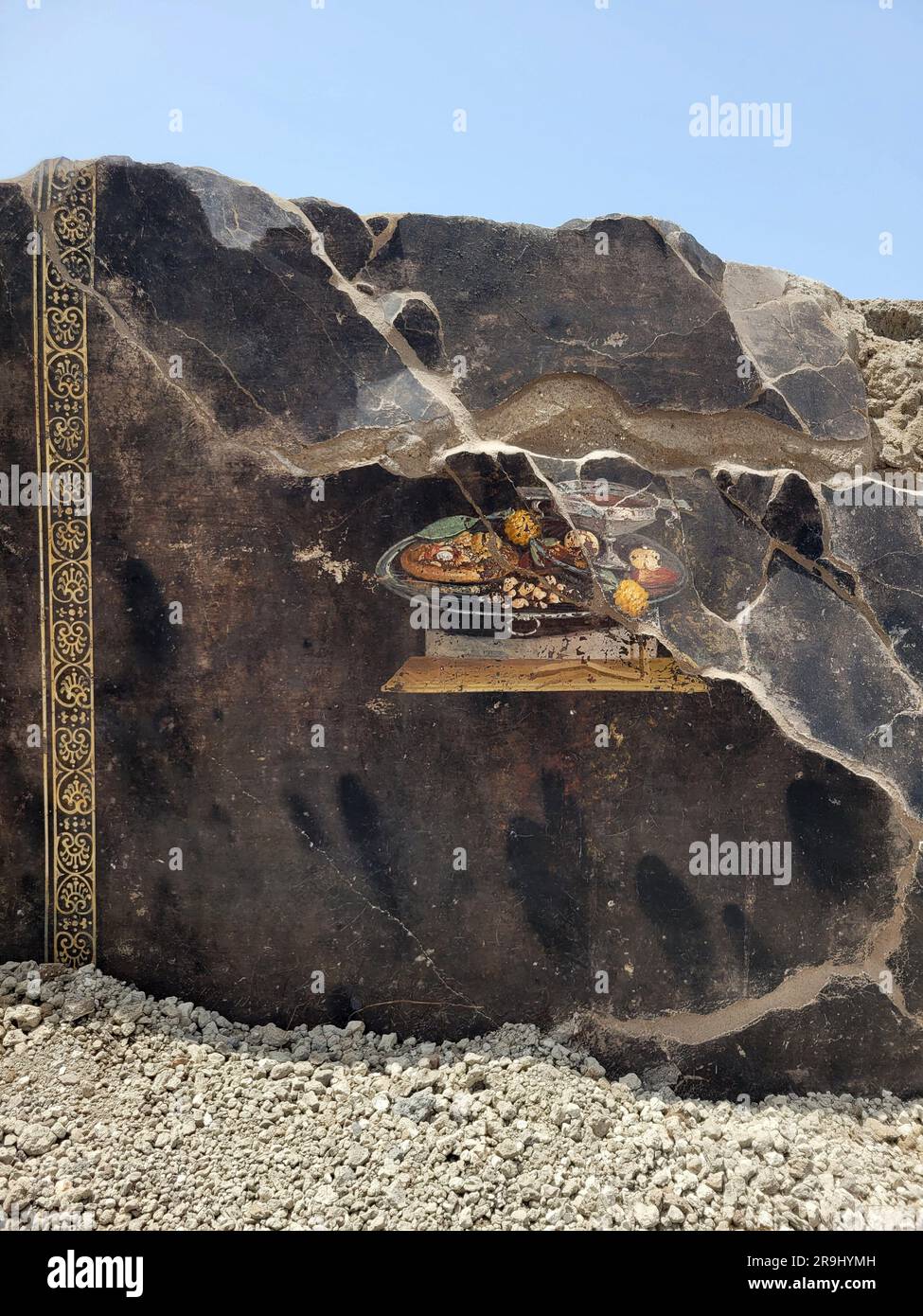 Discovery of a still life from the new excavations in Pompeii, Italy on ...