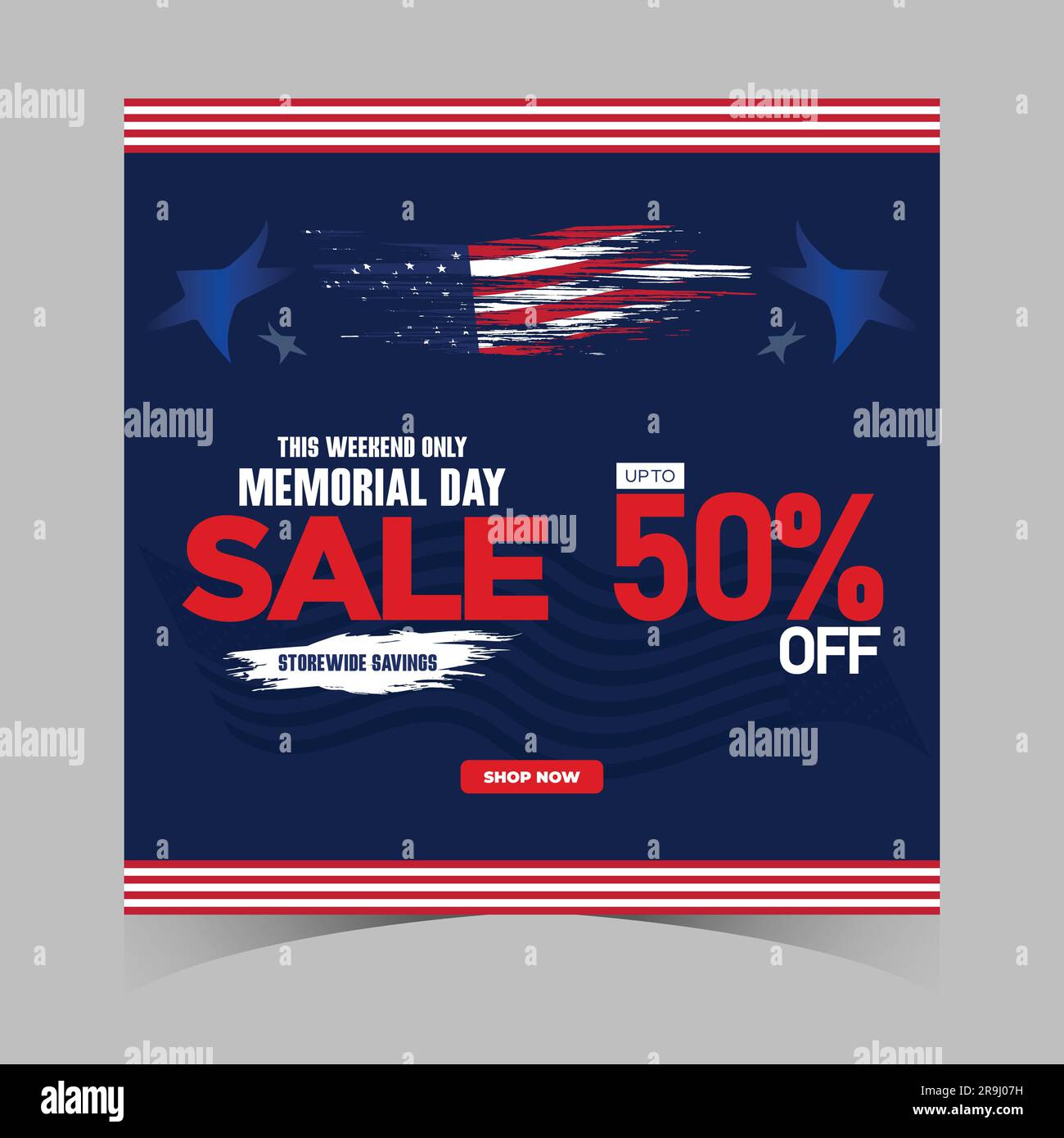 memorial day sale web banner. happy memorial day holiday sale post ...