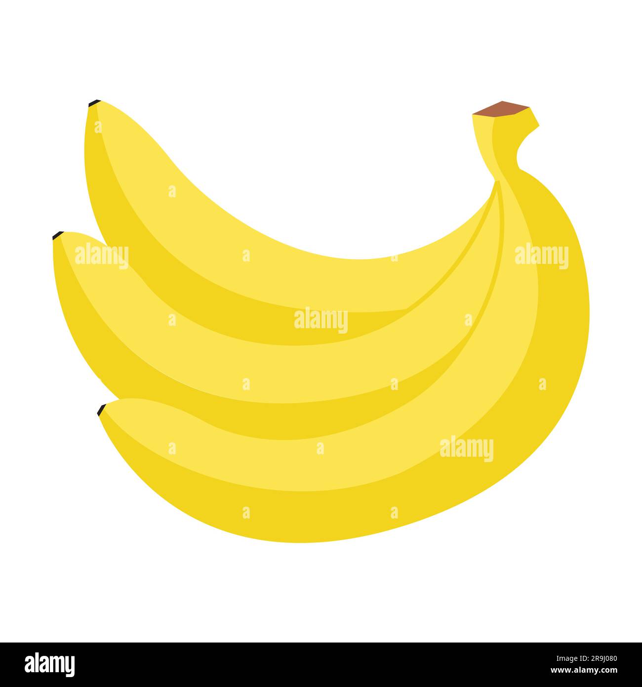 Bunch of yellow ripe bananas. Vector illustration cartoon flat icon ...