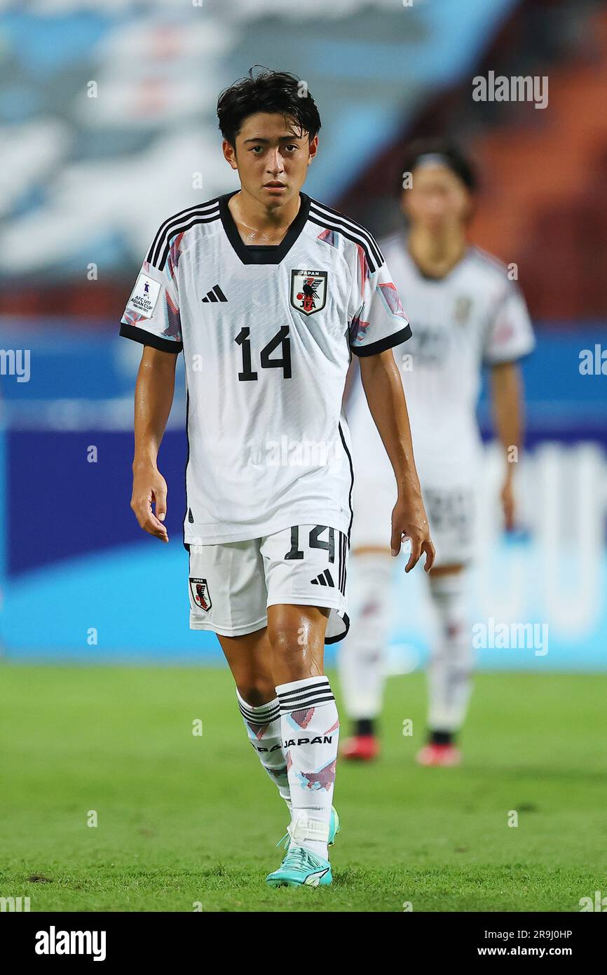 Bangkok, Thailand. 23rd June, 2023. Japan's Gaku Nawata during the 2023 AFC U-17 Asian Cup Group ...