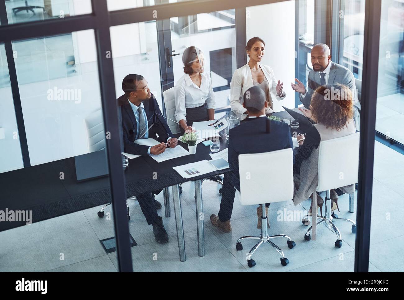 Conversation, business people and team in a meeting for discussion ...