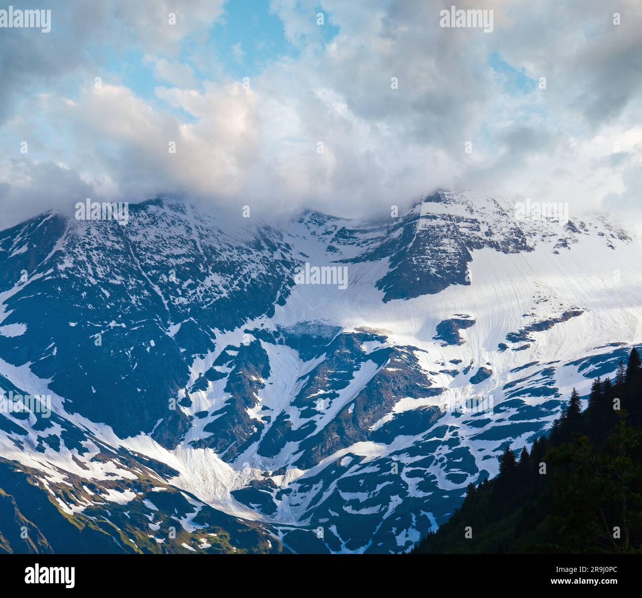 Summer (June) Alp mountain tops view from Grossglockner High Alpine ...