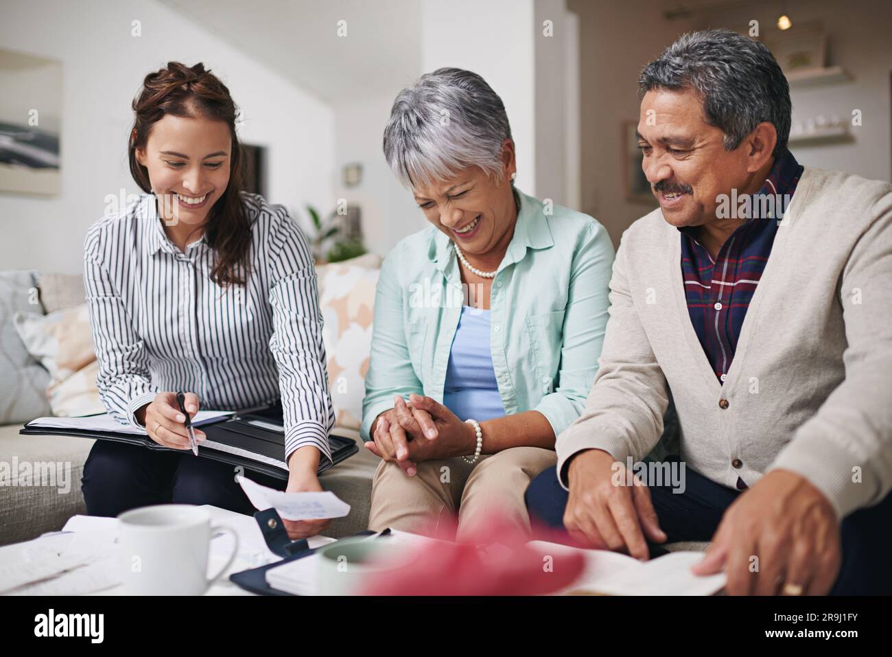 Meeting, senior couple and financial advisor or woman for asset ...