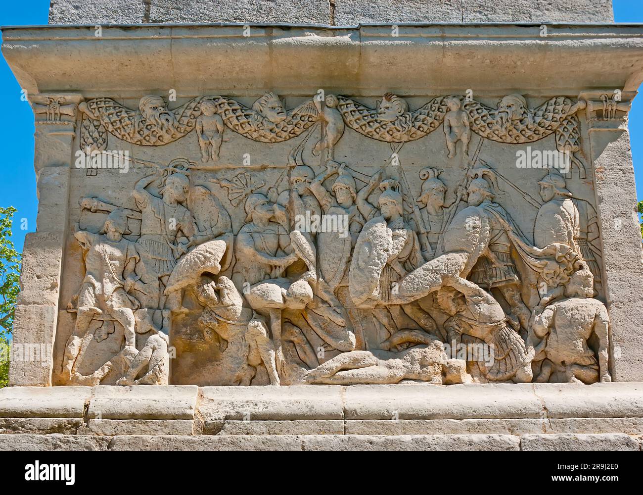 The well preserved ancient bas-relief on wall of the Mausoleum of The ...