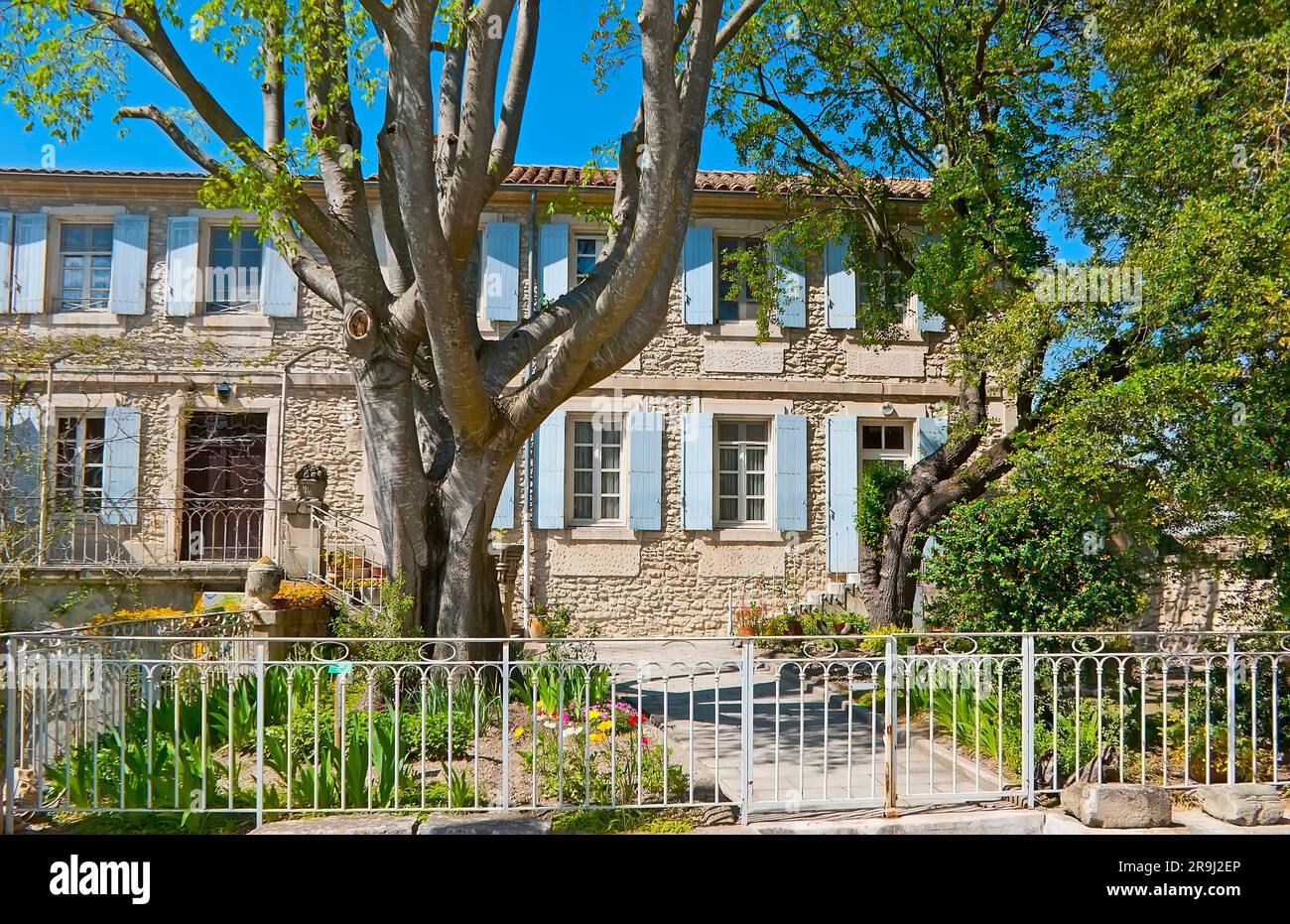 Historic stone building on the grounds of Saint-Paul de Mausole ...