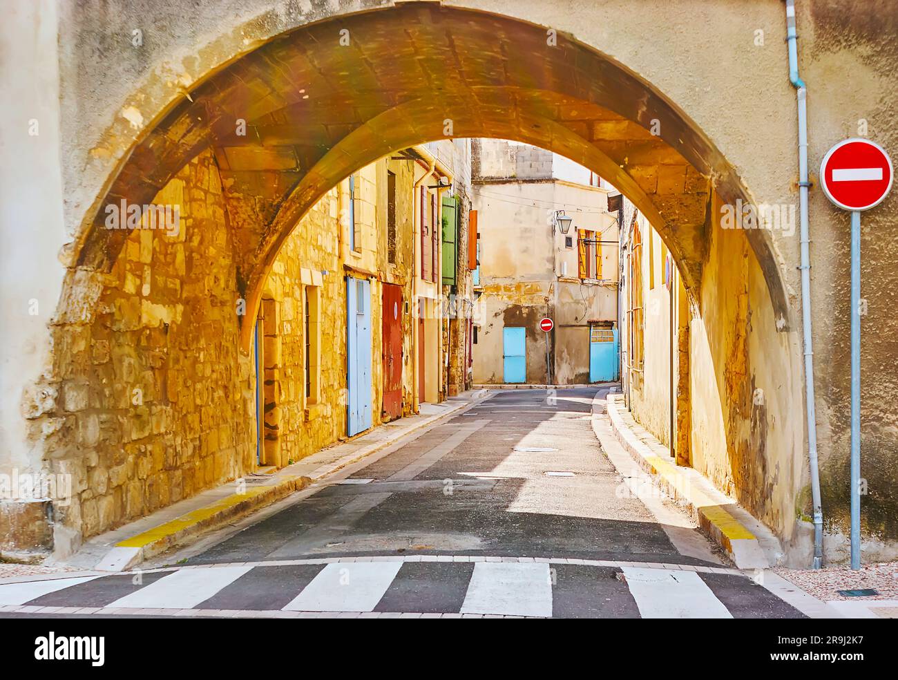 The Arc Mauleon street starts behind the medieval stone arch under the ...