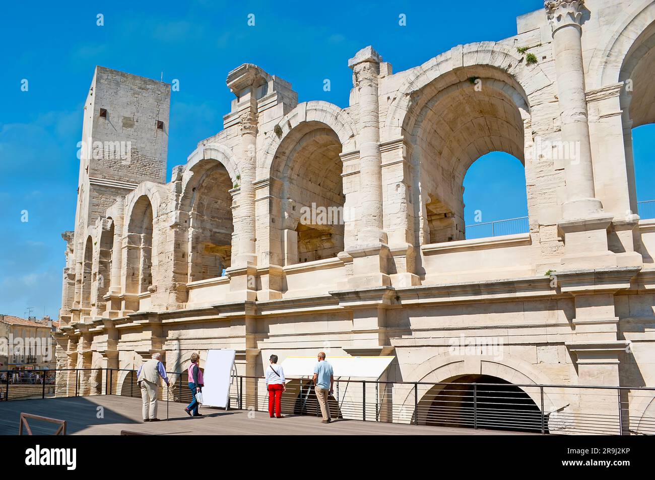 The Amphitheatre of Arles (Arenes d'Arles), situated in heart of the ...