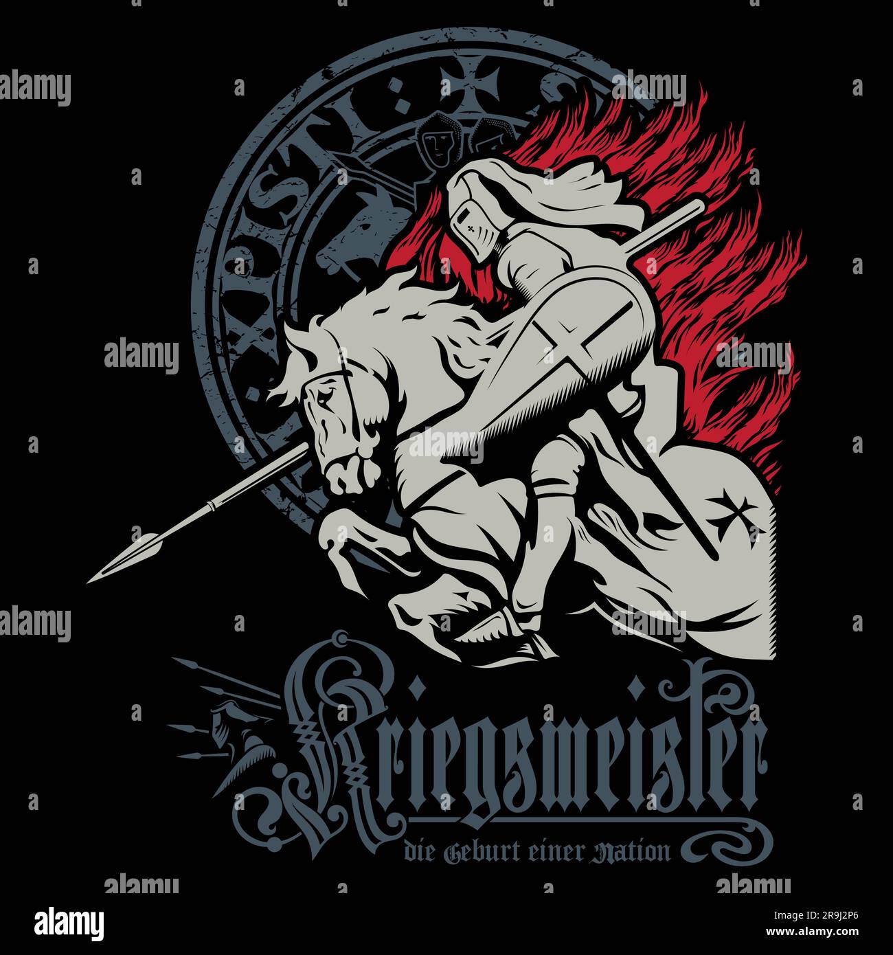 Medieval knight horse illustration hi-res stock photography and images ...