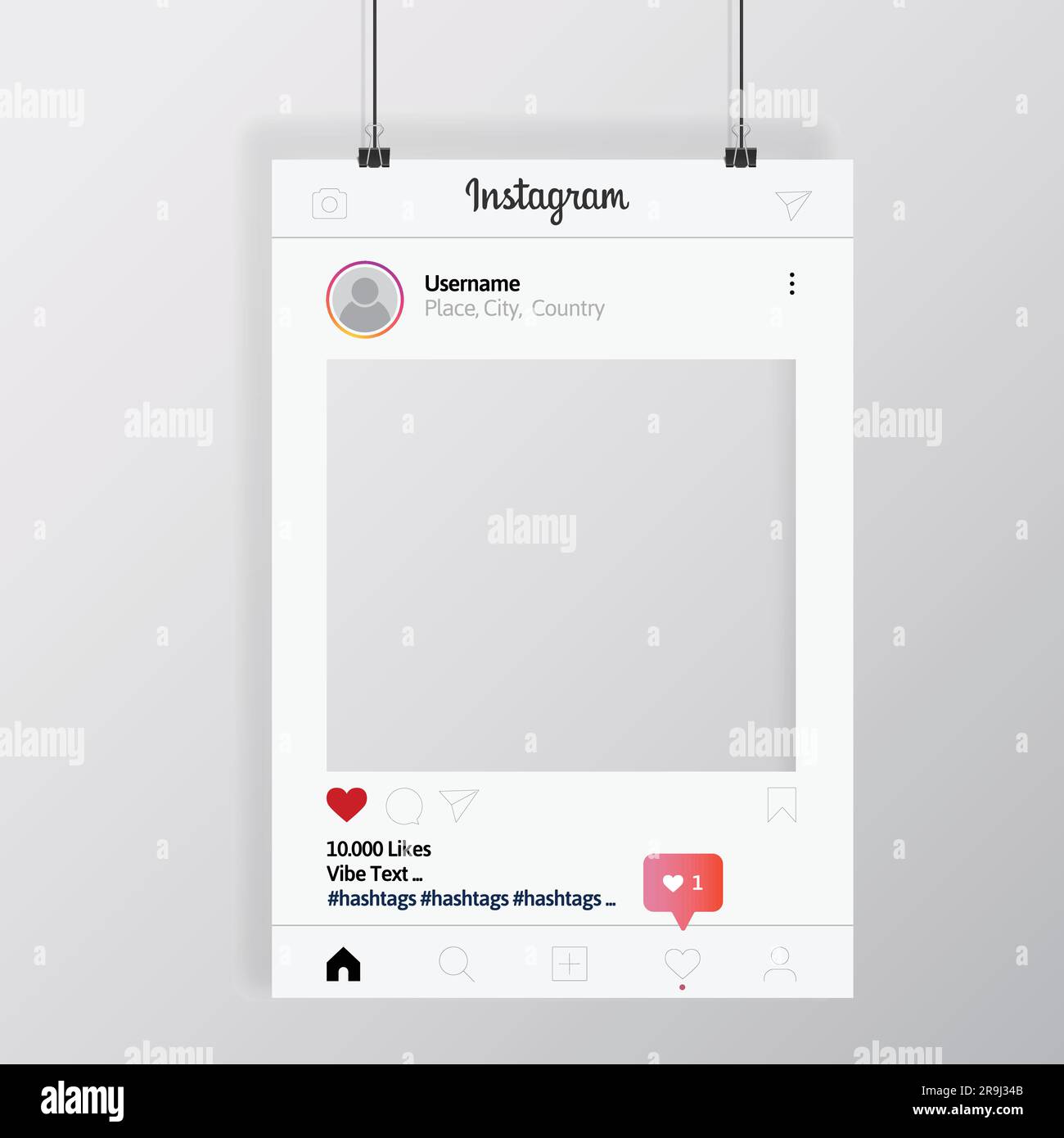 Instagram vector Template. High quality transparent images Stock Vector ...