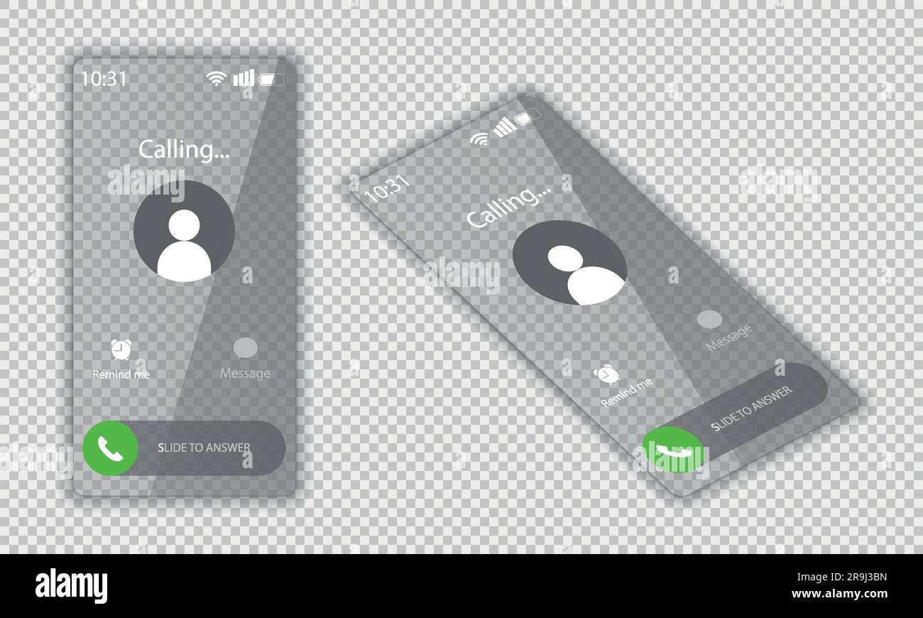 Call Screen Concept UI Set with realistic transparent background ... Call Screen Concept UI Set with realistic transparent background ...