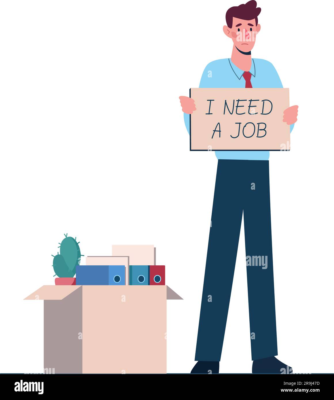 Dismissed man looking for work. Job loss, unemployment because of the ...