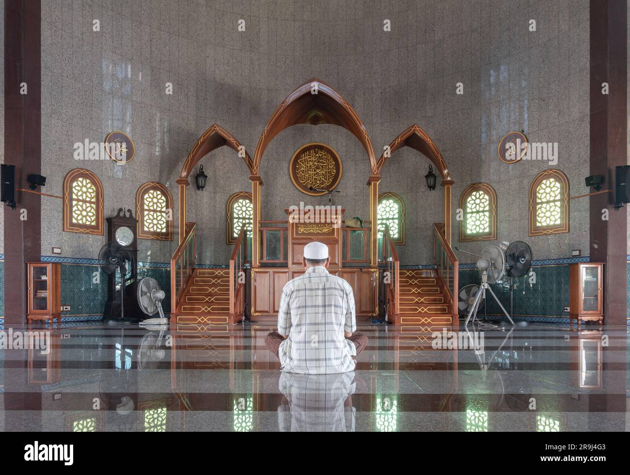 Bangkok, Thailand - June 23, 2023 - Religious muslim man sits and ...