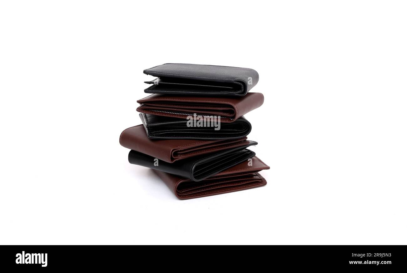 group of leather wallets isolated Stock Photo - Alamy