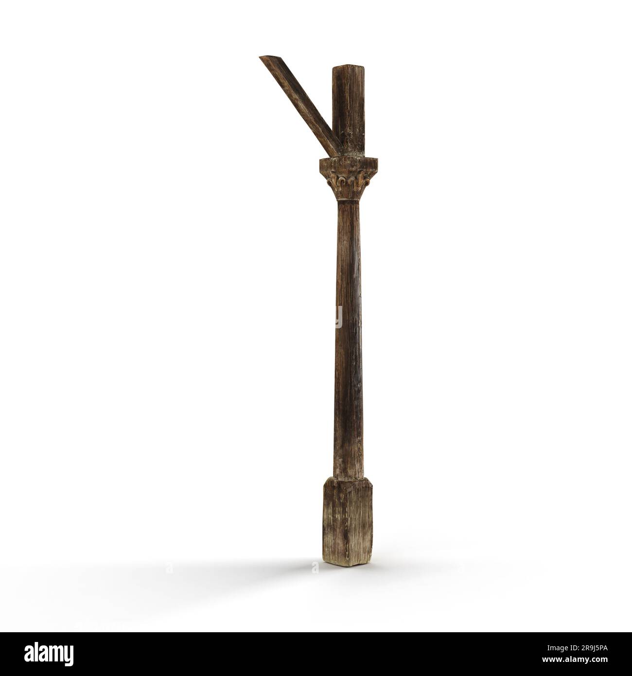 A 3D rendered scale model of an old, wooden pole Stock Photo - Alamy