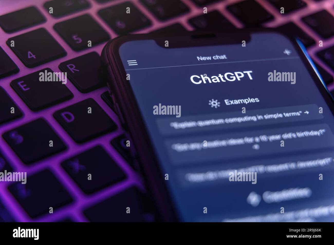 Antalya, Turkey - May 8, 2023: Closeup of ChatGPT is displayed on smartphone screen. ChatGPT ...