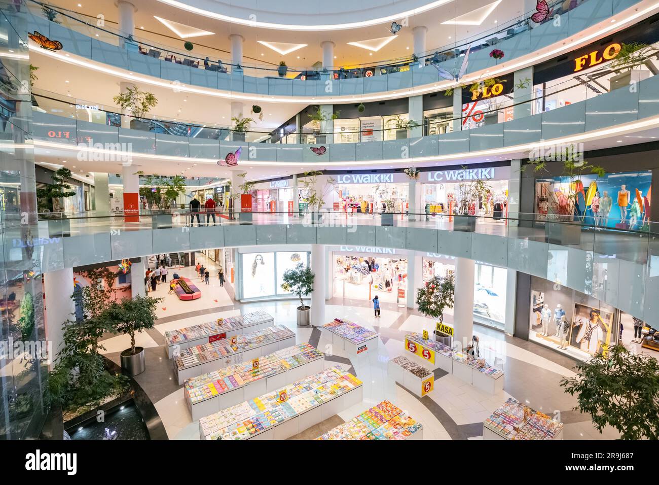 17 August 2022, Antalya, Turkey: Interior of the shopping mall. Famous ...