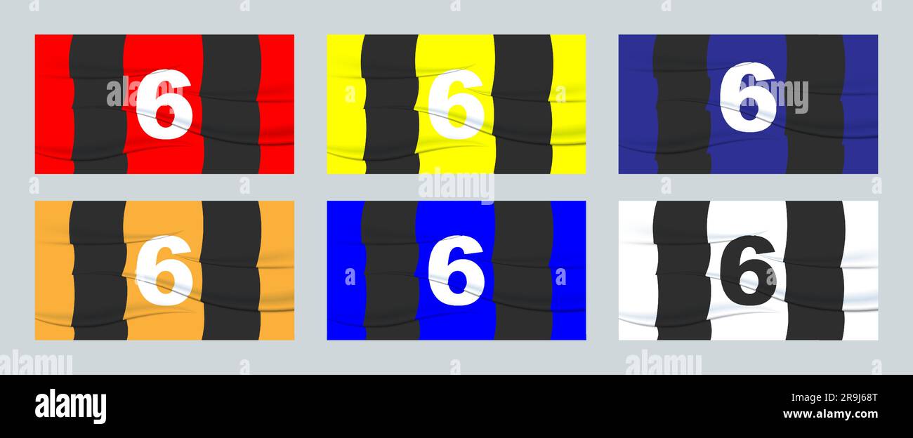 Set footballer's number on a football jersey. 6 Numbered print. Sports ...