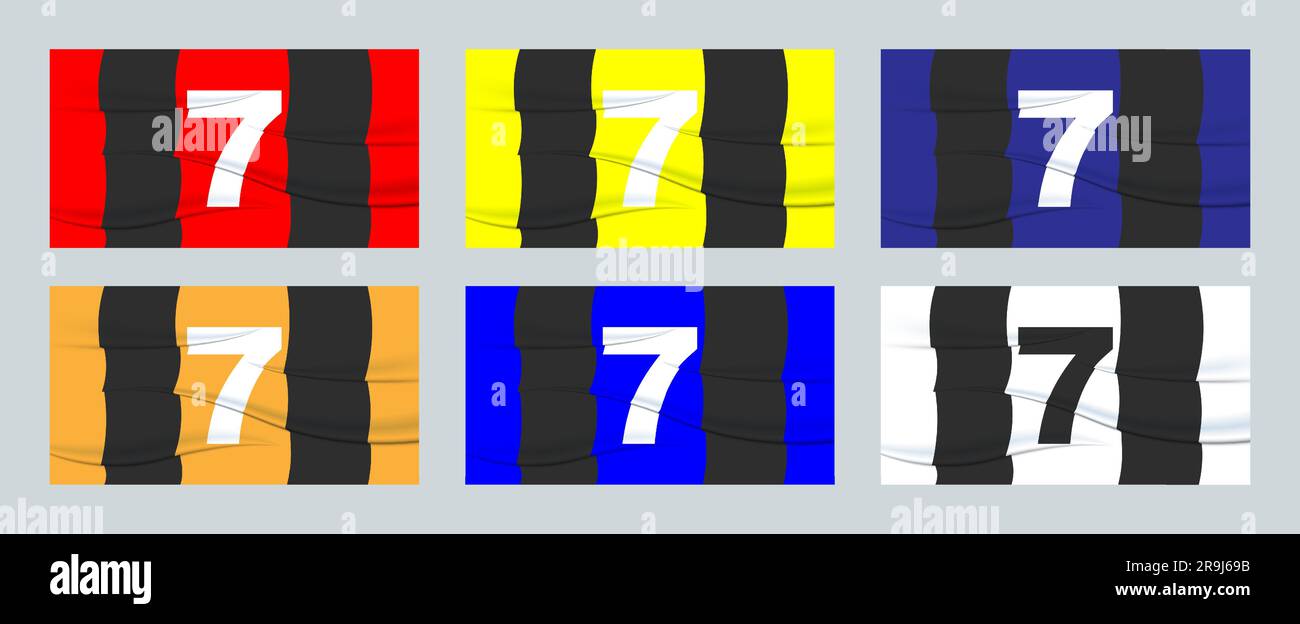 Set footballer's number on a football jersey. 7 Numbered print. Sports ...
