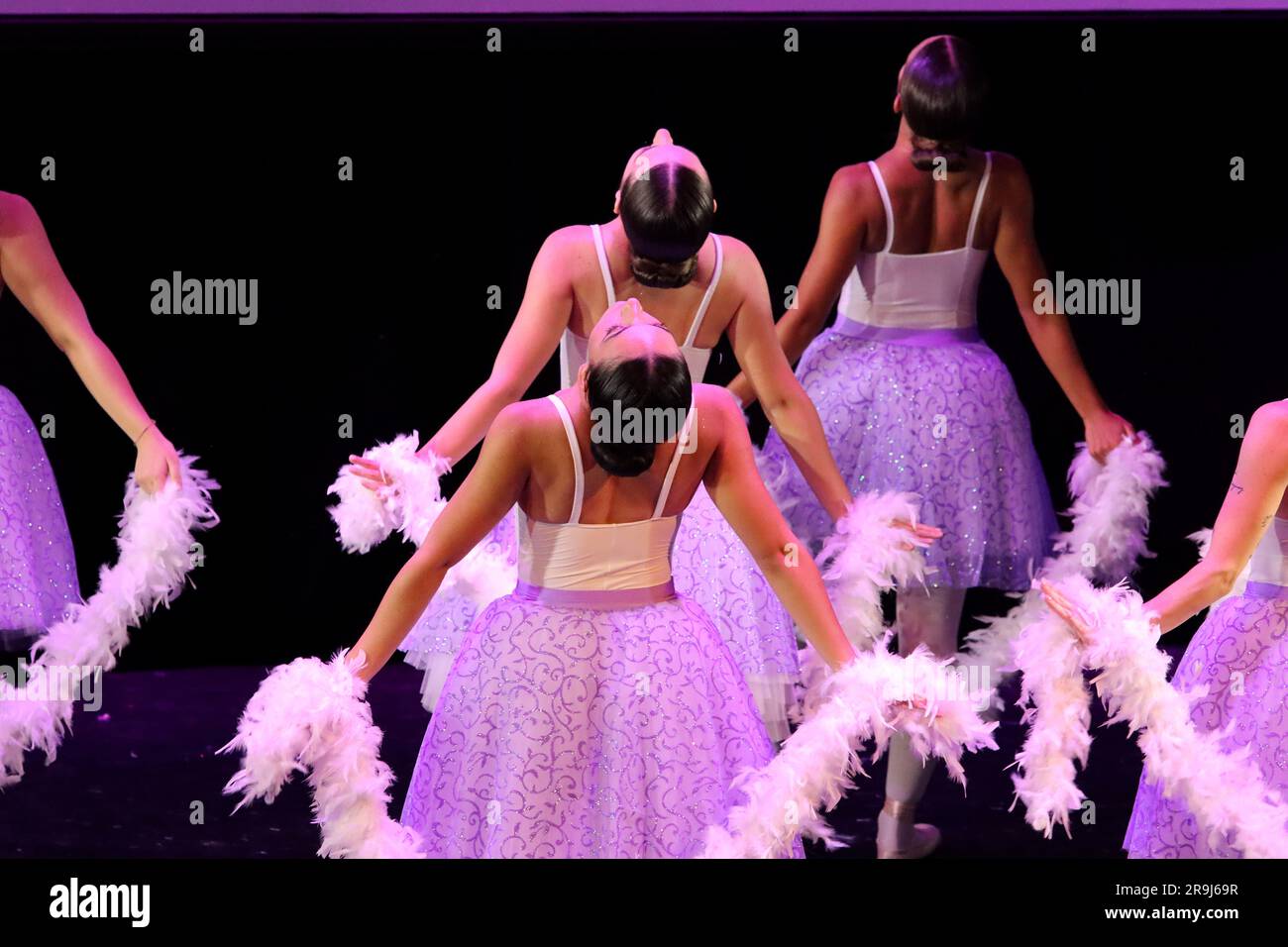Group of ballet dancers seen from the shoulder. Ready for the ballet ...