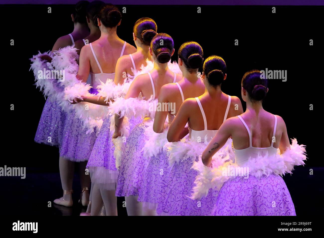 Group of ballet dancers seen from the shoulder. Ready for the ballet ...