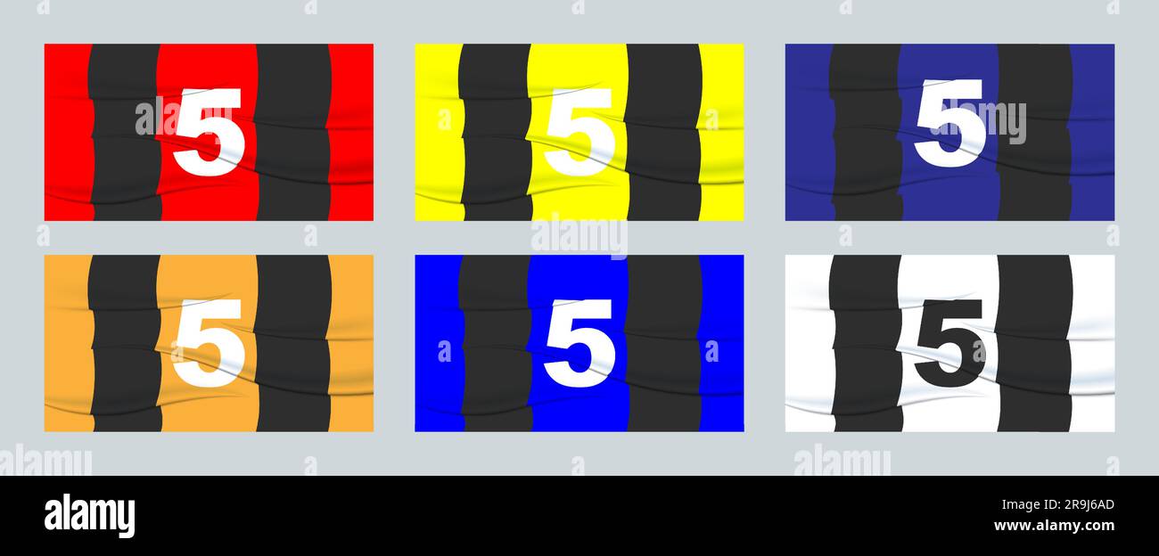 Set footballer's number on a football jersey. 5 Numbered print. Sports ...