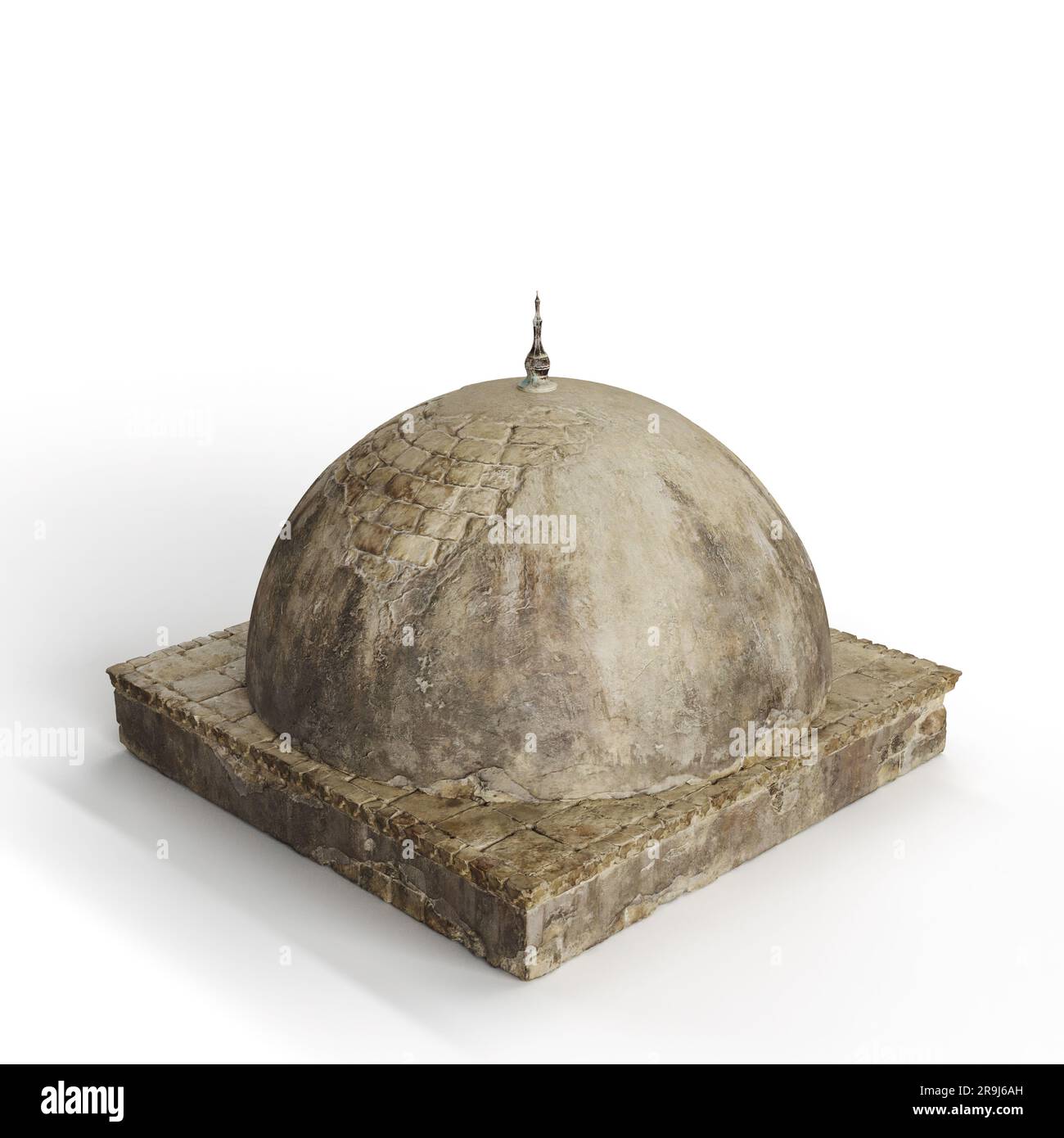 A 3D rendered scale model of a circular dome of an ancient building ...