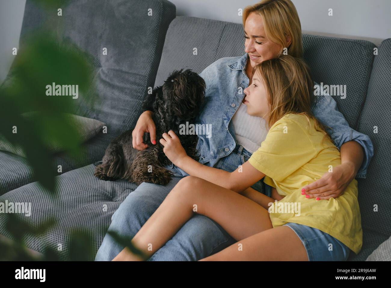 Young Loving Mother Hugging Her Teenage Daughter Mom Demonstrating