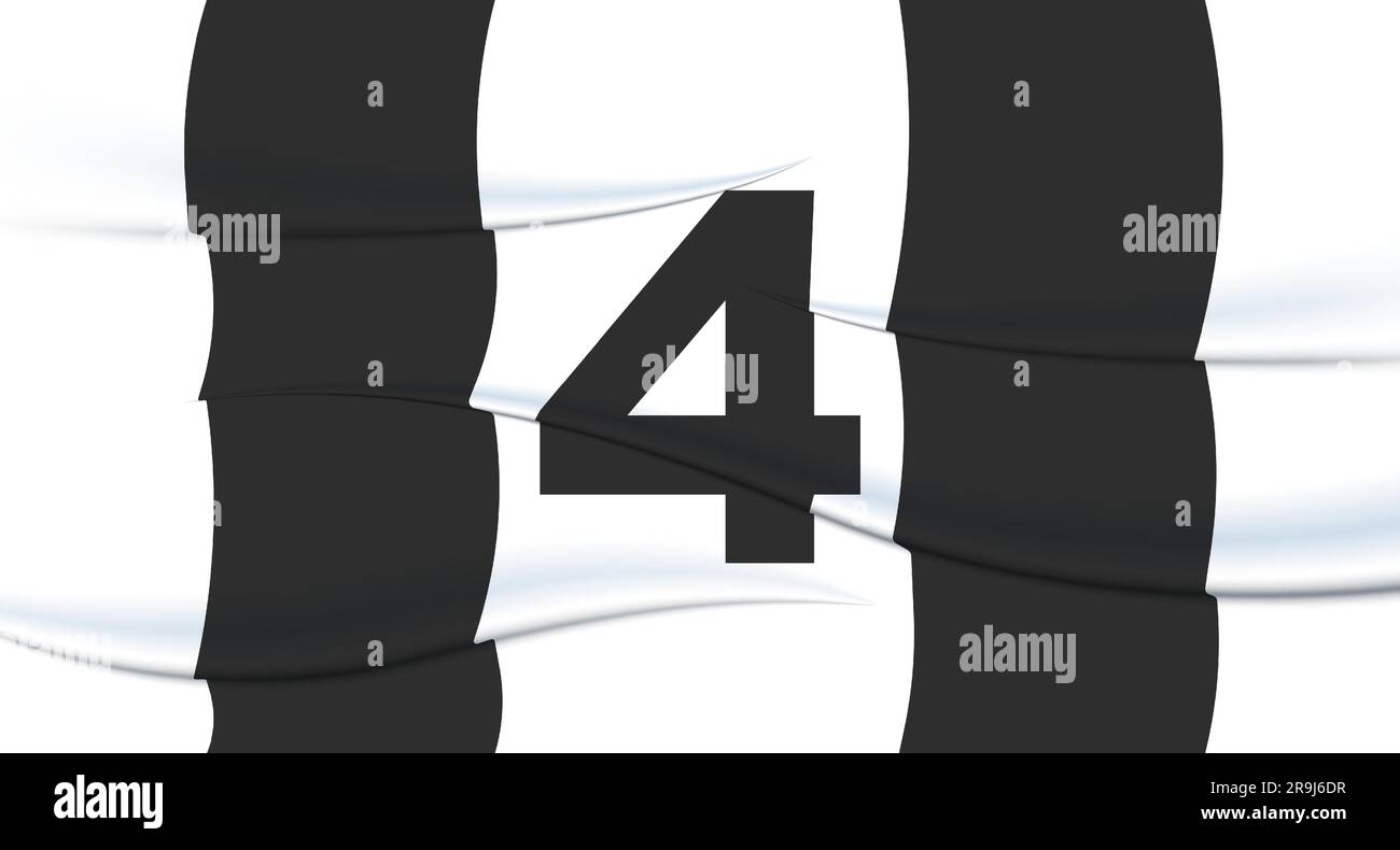 White footballer's number on a football jersey. 4 Numbered print ...