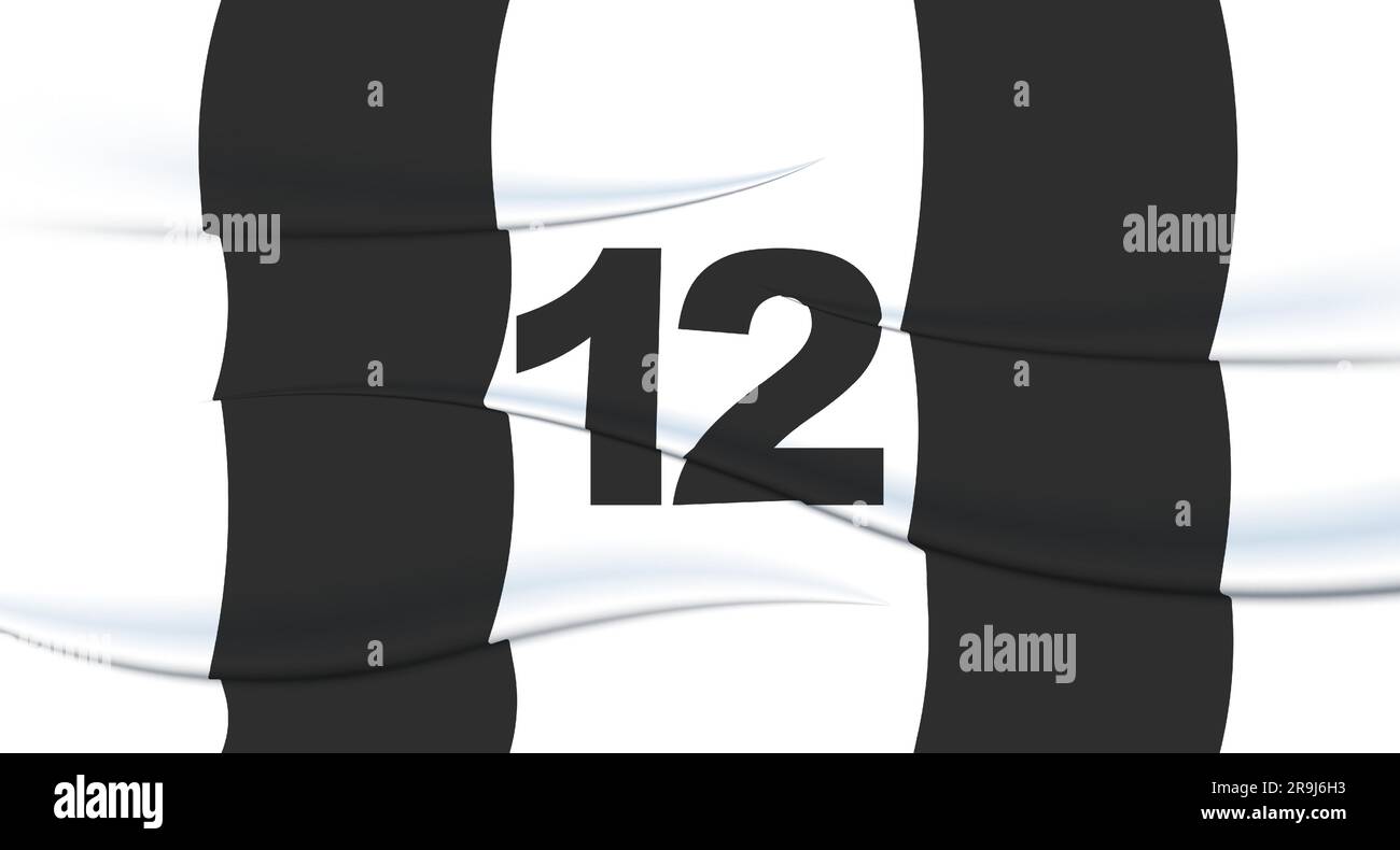 White footballer's number on a football jersey. 12 Numbered print ...