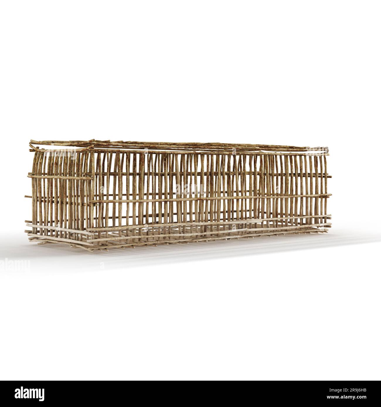 A realistic 3D render of a long wooden crate Stock Photo - Alamy