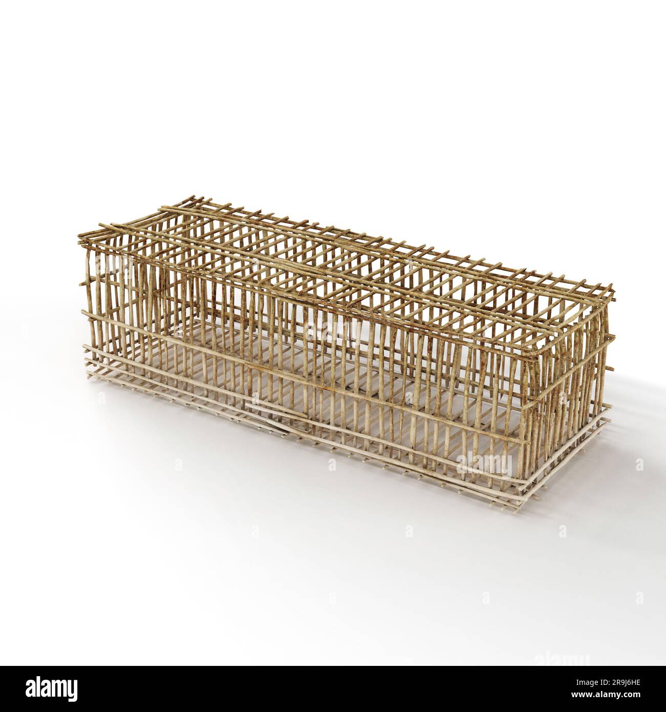 A realistic 3D render of a long, wooden crate Stock Photo - Alamy