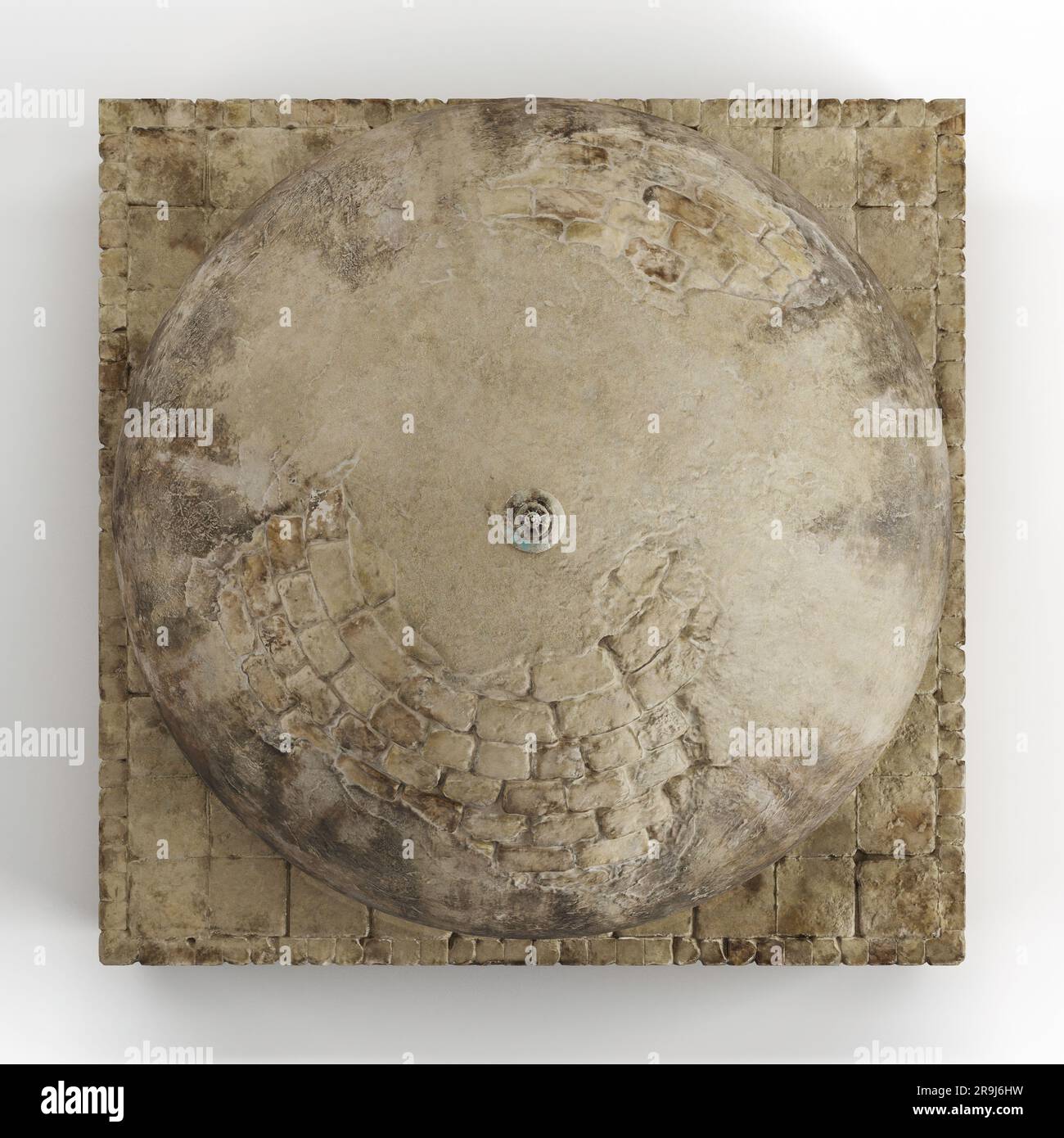 An overhead shot of a 3D rendered scale model of a building dome Stock ...