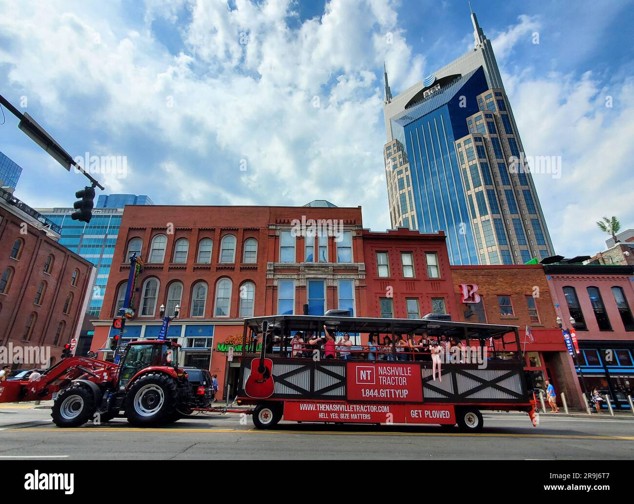 Nashville, Tennessee, U.S.A - June 26, 2022 - Passengers on the red ...